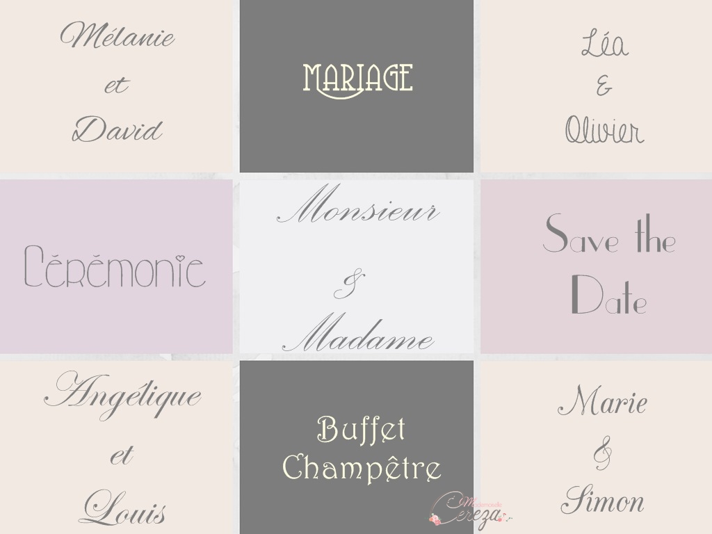 10 polices d'écriture pour votre mariage - Melle Cereza blog mariage ...